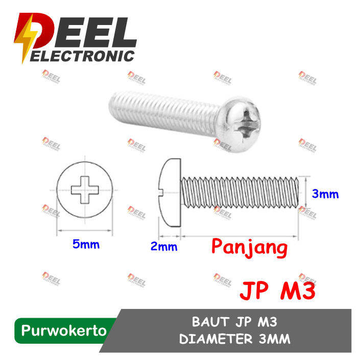 BAUT JP M3 PUTIH BAUT 3MM KEPALA BULAT BAUT JP3 KEMBANG PLUS 10PCS - 6 MM | Lazada Indonesia