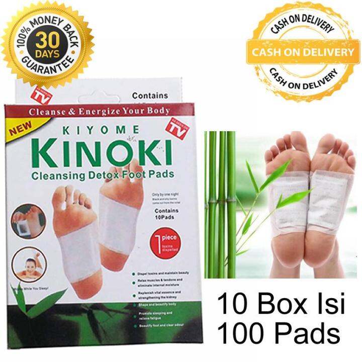 [10 BOX] KINOKI Foot Patch Koyo Detox 10 Box Isi 100 Pads - PUTIH ...