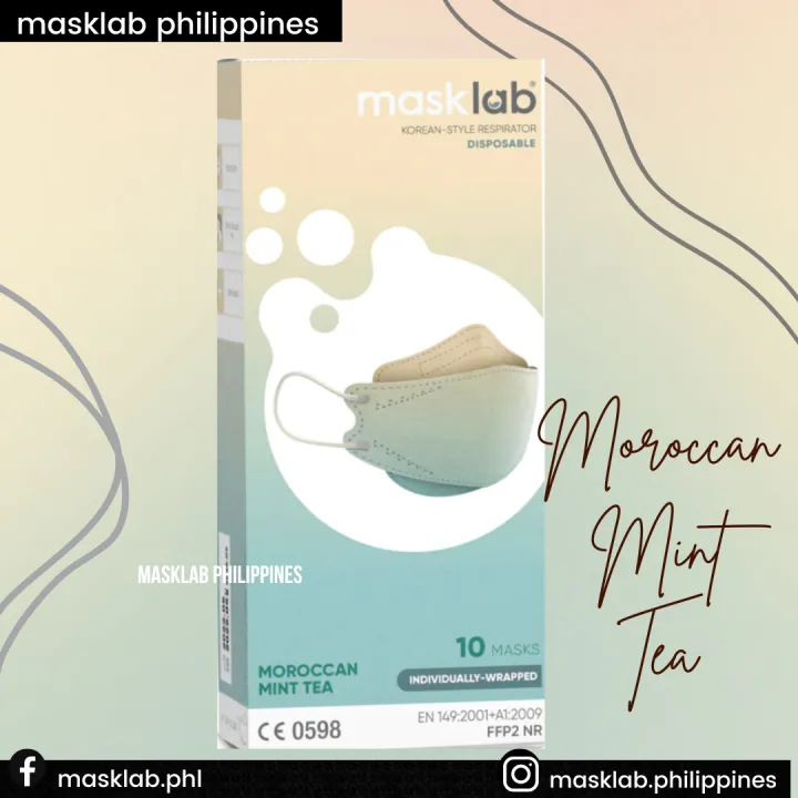 masklab : MOROCCAN MINT TEA : KF94 RESPIRATOR 2.0 ( BOX OF 10, INDIVIDUALLY-WRAPPED ) | Lazada PH