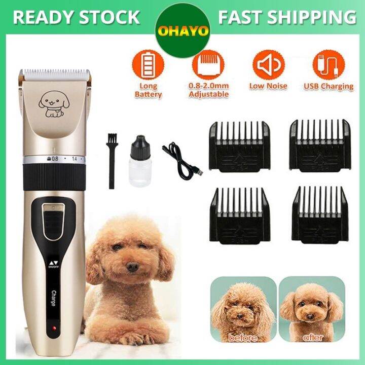 Electric Pet Shaver Dog Cat Hair Trimmer Shaver Rechargeable Animal ...