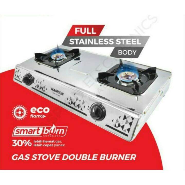 KOMPOR GAS STAINLESS STEEL MASION 2 TUNGKU MKG-732 EFSEF / KOMPOR GAS ...