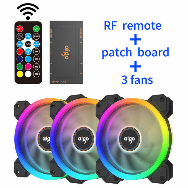 Aigo DR12 120mm Fan PC Case Cooler Fan RGB LED Fan Quite Adjustable ...