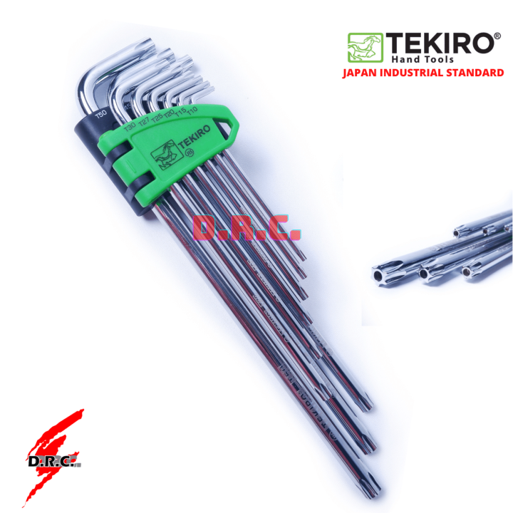 KUNCI L SET 9 PCS TAMPER TORX DENGAN LUBANG T10-T50 BINTANG TEKIRO | Lazada Indonesia