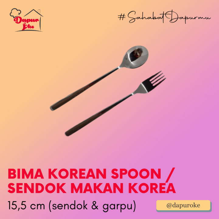 Bima Korean Spoon and Fork / Sendok dan Garpu Makan Korea | Lazada ...