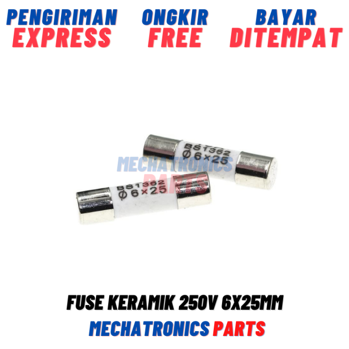 Fuse Keramik 5A, 10A, 13A, 15A, 16A, 20A, 25A 250V 6x25mm Sekring Sekering Sikring Ceramic ...