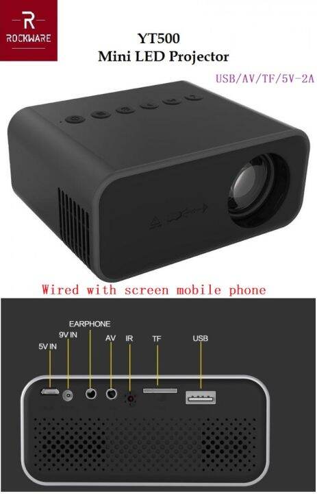 ROCKWARE RW-YT500 Mini Portable LED Projector 24 ANSI Lumens | Lazada Indonesia