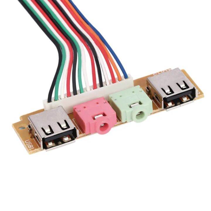 2 Ports USB 2.0 PC Computer Case Front Panel Dual USB Audio Jacks Port ...