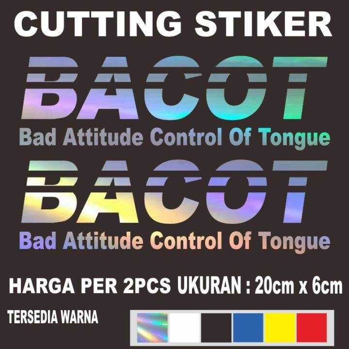 stiker keren / stiker viral / cutting stiker bacot ukuran 20cm x 6cm ...