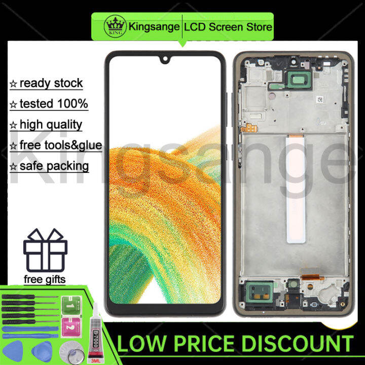 Kingsange จอ OLED สำหรับ Samsung Galaxy A33 5G จอ OLED LCD SM-A336จอโทรศัพท์หน้าจอสัมผัสพร้อมกรอ ...