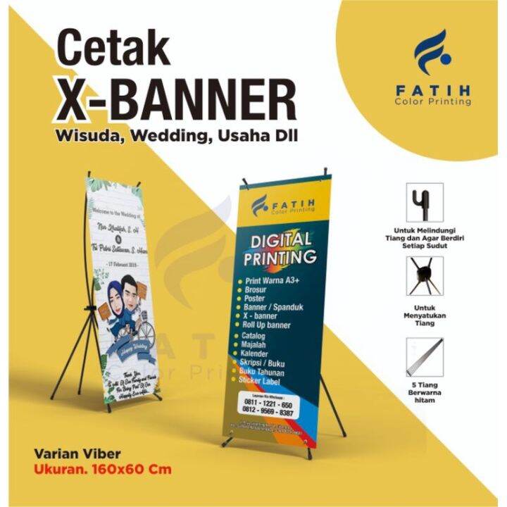 PRINT X BANNER MURAH + TIANG BANNER BAHAN FLEXY 340GSM TEBAL DAN AWET ...