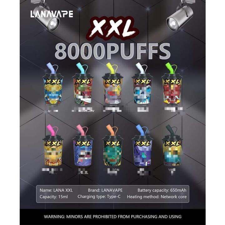 Lana XXL Up To 8000 Puffs Disposable Vape Pod Dispo Vaping 8k Legit 3 ...