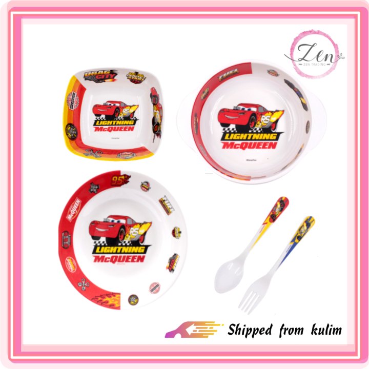 Disney Pixar Cars Meal Set Plates, Bowls, Cups, Fork & Spoon Tableware ...