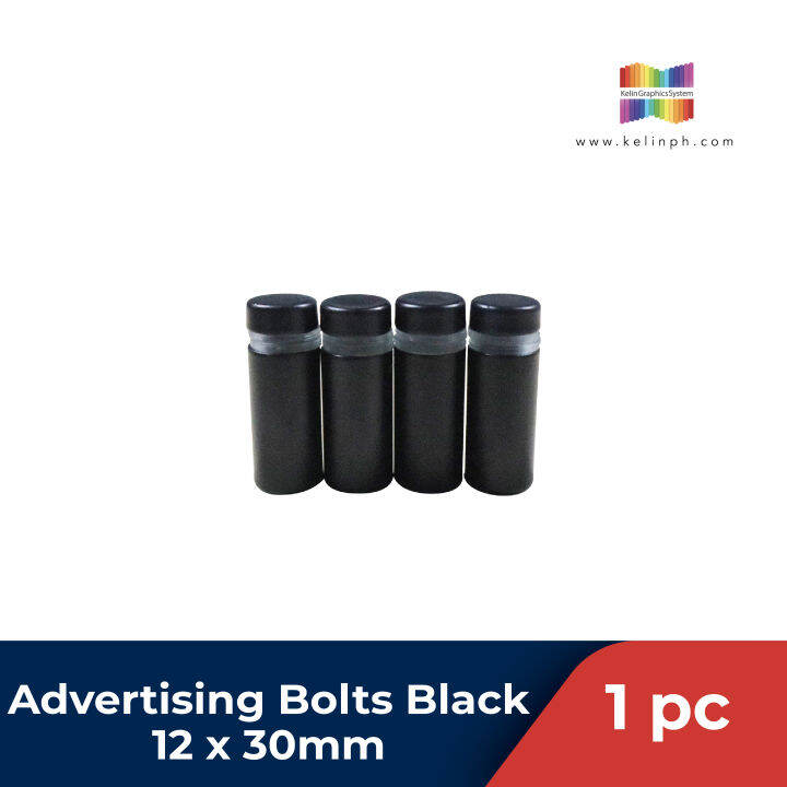 KGS Black Advertising Bolts Stainless Steel | 4pcs | 12mm x 30mm ...