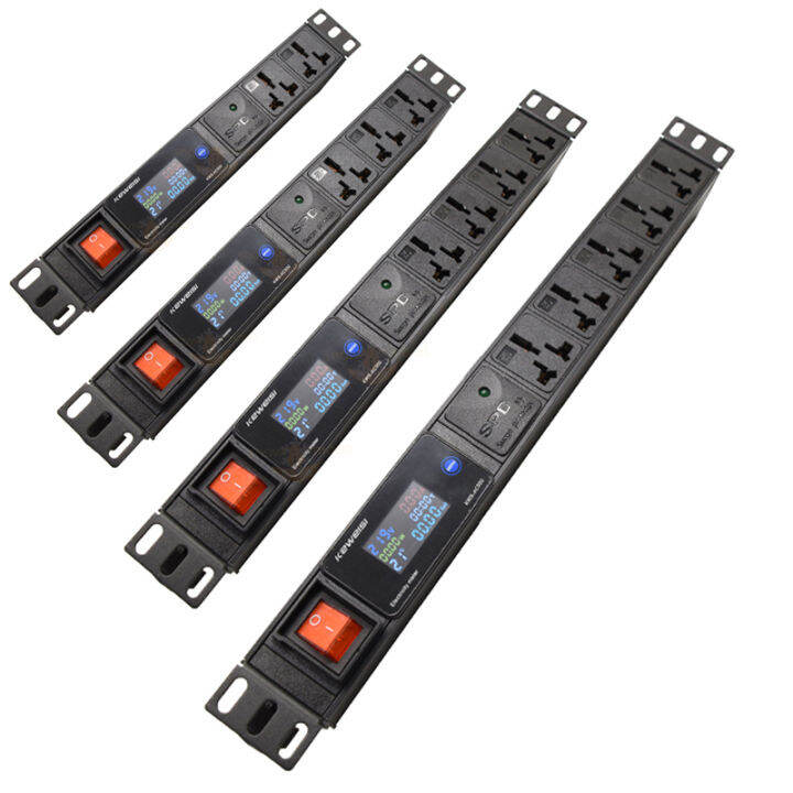 PDU 16A Power Strip with Digital Smart voltage measuring instrument Surge Protection 2-7Ways ...