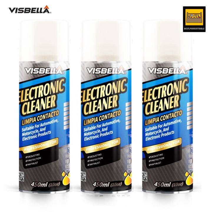 VISBELLA Electronic Cleaner 450ml สเปร์ยทำความสะอาดหน้าสัมผัสไฟฟ้า แผงวงจร แอร์โฟล์ รถยนต์ ...