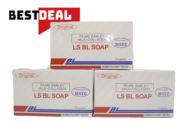 3 pcs LS BL Cream Soap Soaps 115g 115 grams each Pearl Barley Milk plus ...