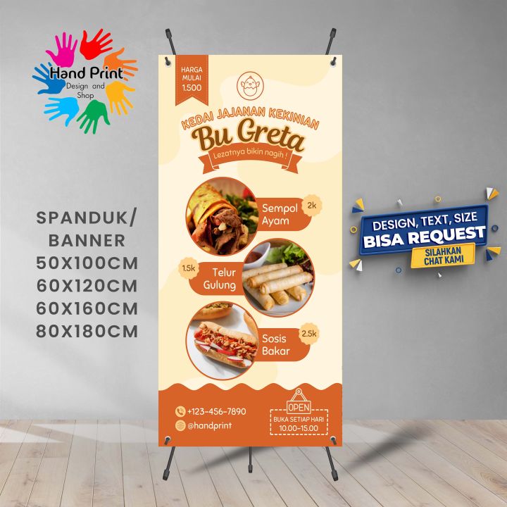 SPANDUK BANNER Warung Jajanan Telur Gulung Sempol Sosis 60x160 CM ...