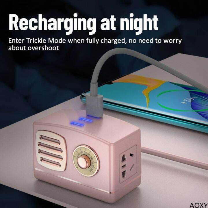 Retro row plug with usb socket led soft light indicator light exquisite ...