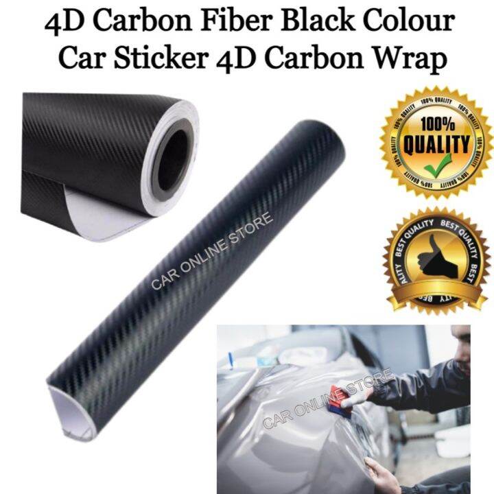 90 cm X 150 cm ~ 4D Carbon Fiber Black Colour Option Car Sticker 4D ...