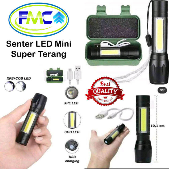 Senter Super Terang Kecil Cas Mini Polisi Swat Police USB Charger ...