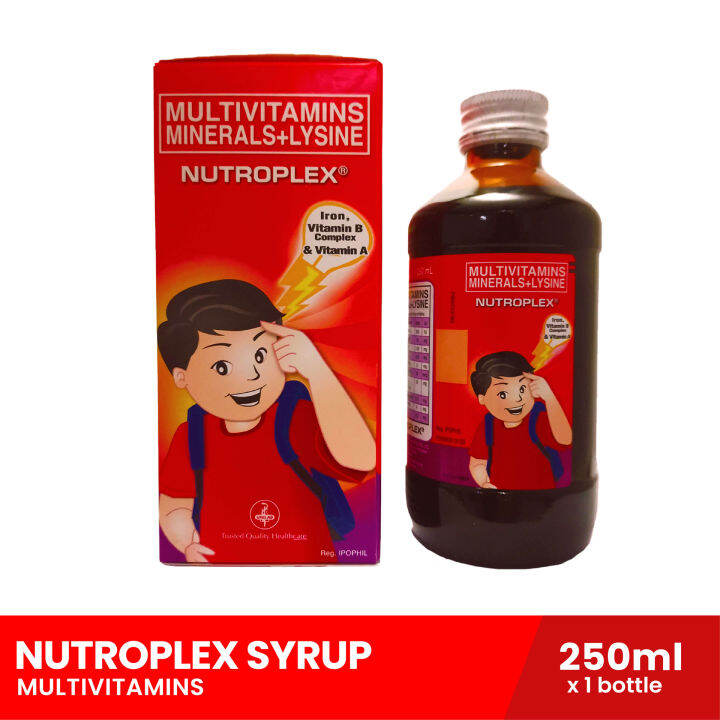 NUTROPLEX Multivitamins Syrup 250ml x 1 bottle, kids vitamins syrup, vitamins for kids, vitamin ...