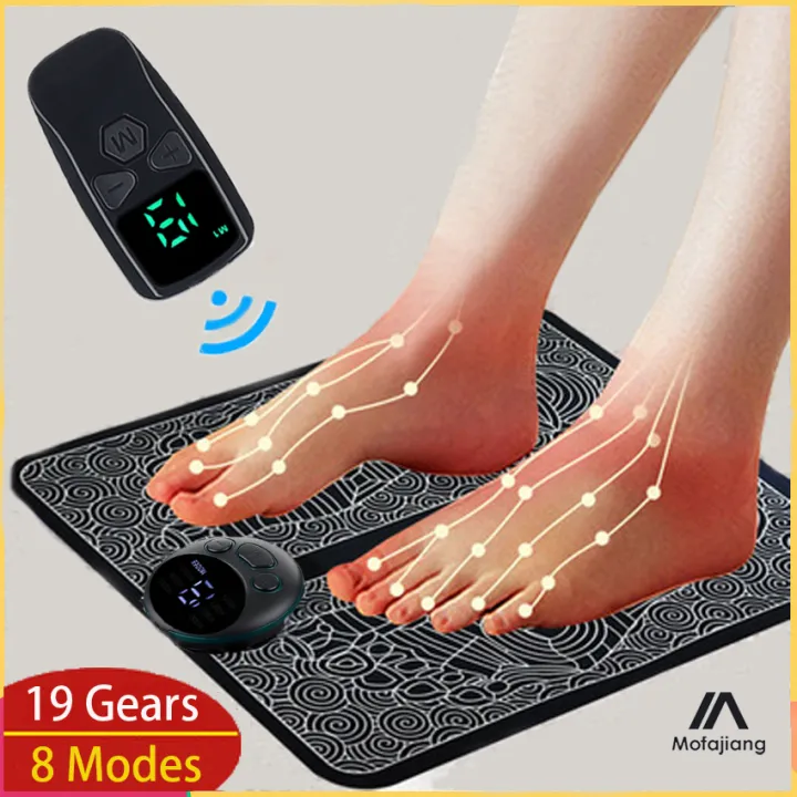 Rechargeable Portable EMS Electric Foot Massage Pad Feet Simulator ...