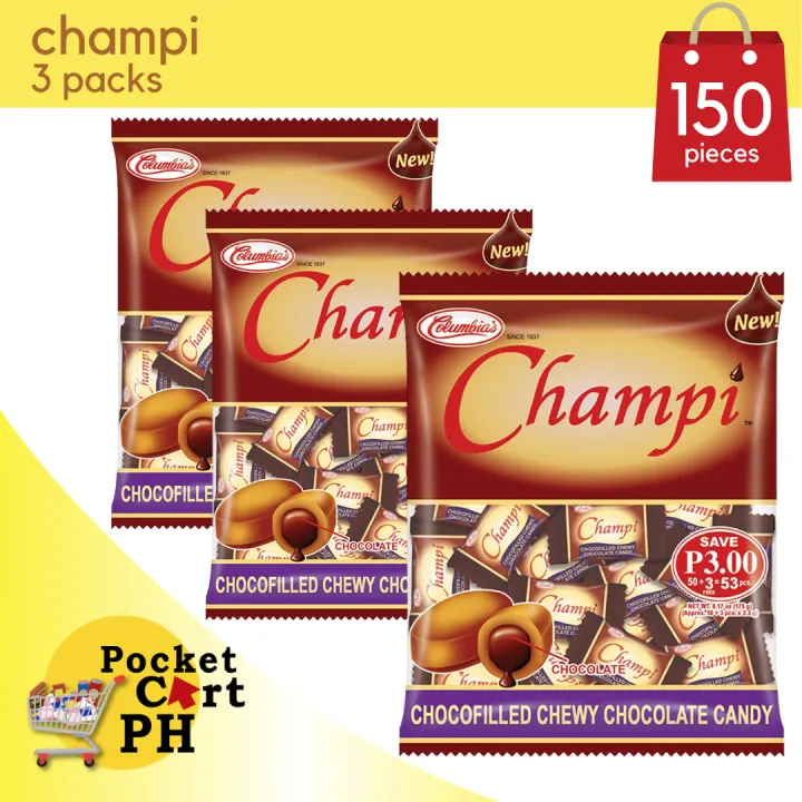 Champi Chocolate Chewy Candy 3 packs | Lazada PH