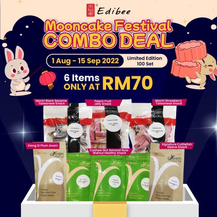 【COMBO DEAL】Edibee Mooncake Festival Snack Box Gift Box Taiwanese Snack ...
