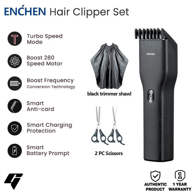 Enchen Boost Hair Clipper Shaver 0.3mm Non-Ceramic Blade Trimmer with ...