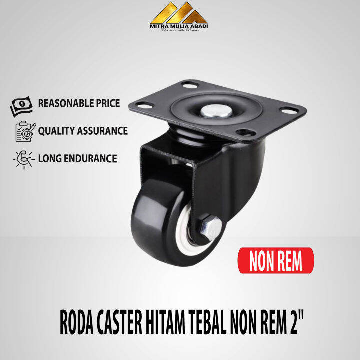 RODA CASTER HITAM TEBAL NON REM 2 INCH | Lazada Indonesia