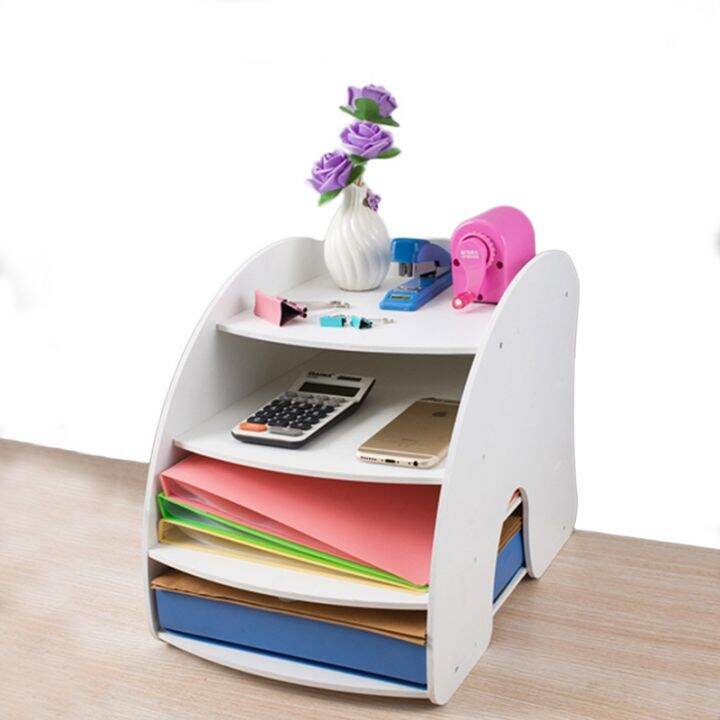 Multilayer office tabletop storage rack file organizer A4 paper rack ...