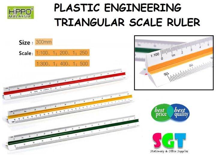 HIPPO Plastic Engineering Triangular Scale Ruler | Lazada