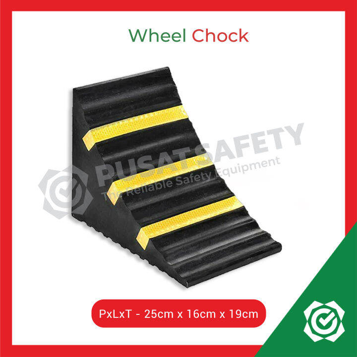 Wheel Chock Rubber Ganjalan Ban Mobil Karet 25cm x 25cm x 19cm | Lazada ...