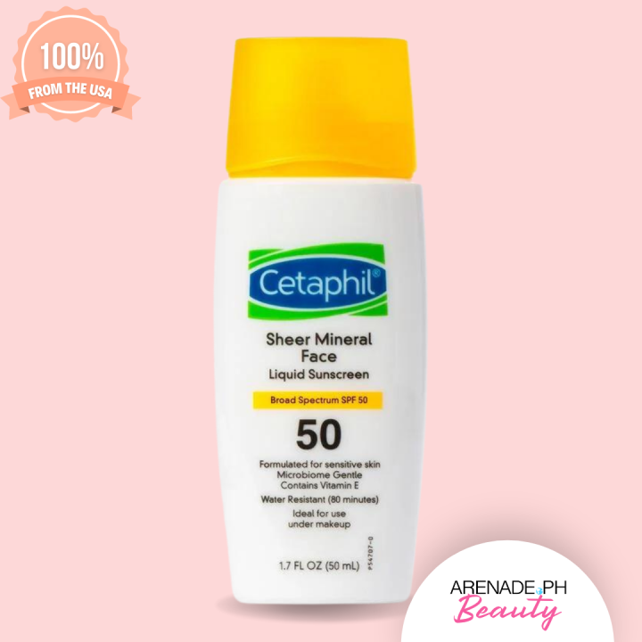 Cetaphil Sheer Mineral Face Liquid Sunscreen Broad Spectrum SPF 50 ...