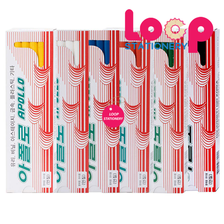 Apollo Dermatograph Colour Pencil Crayon Pen [12pcs Per Box] | Lazada