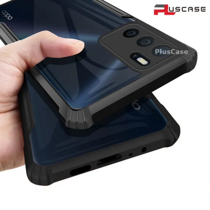 PlusCase for OPPO A16 Case Air Cushion Hard Crystal Clear Back Soft ...