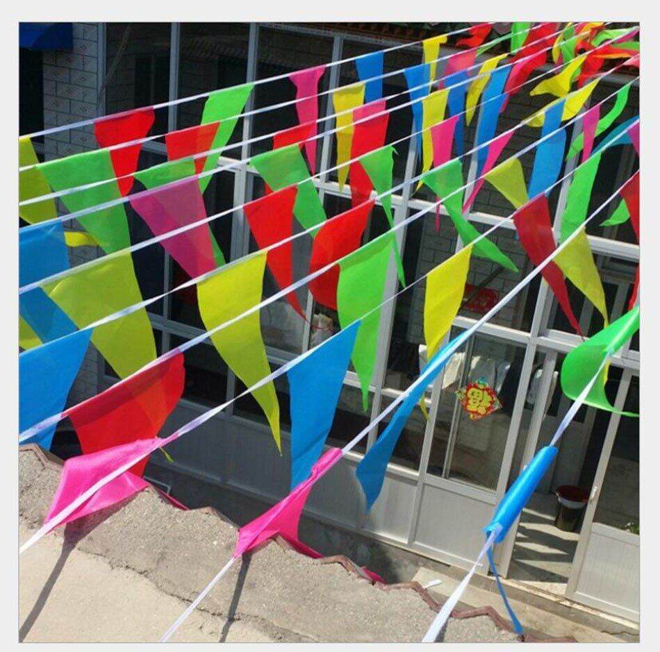 80 meters handmade Fabric Bunting Triangle flags wedding Festival ...