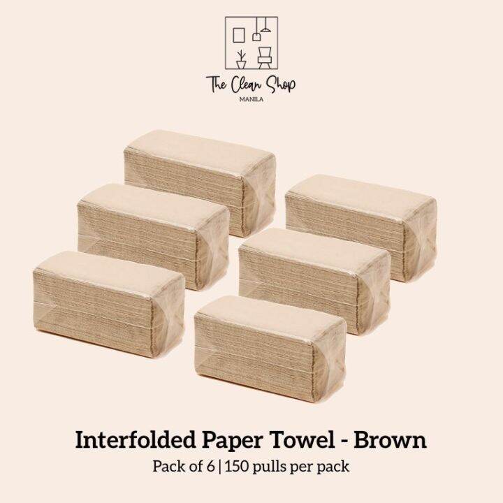 【Hot sales】 The Clean Shop Manila Pack of 6 Interfolded Paper Towel ...