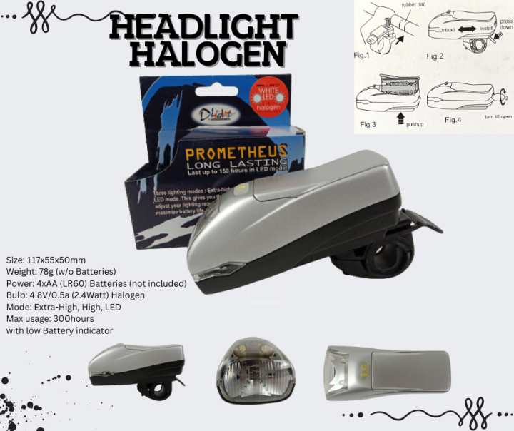 Bicycle Light MTB BMX Headlight Halogen AA Battery | Lazada PH