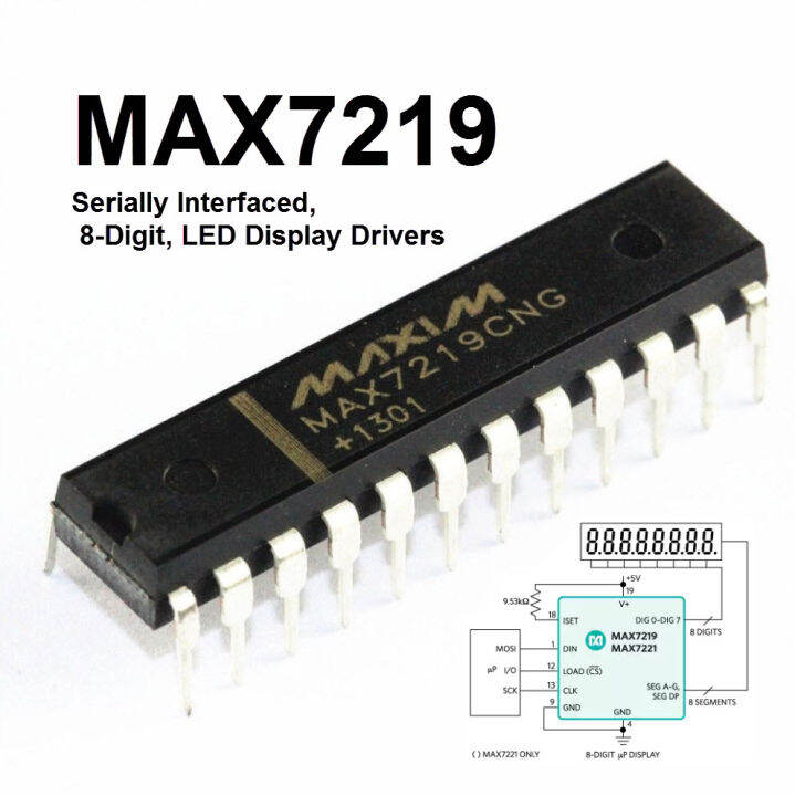 MAX7219 Serially Interfaced 8-Digit LED Display Drivers | Lazada.co.th