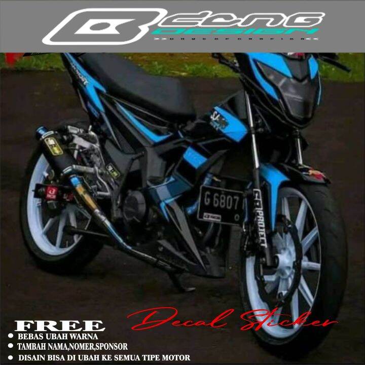 029 decal sonic biru full body bebar reqwes nama nomer warna | Lazada ...