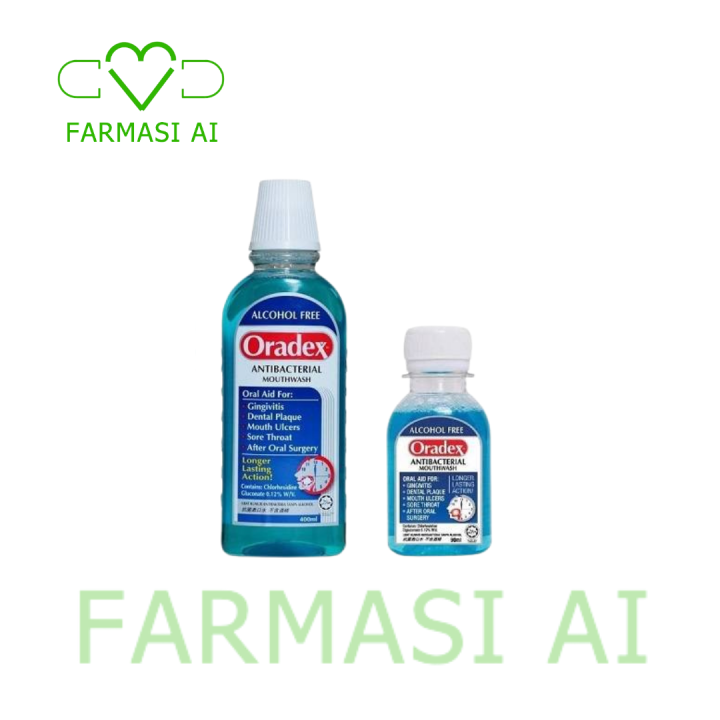 Oradex Antibacterial Mouthwash 90ml / 400ml (Expiry date at description ...