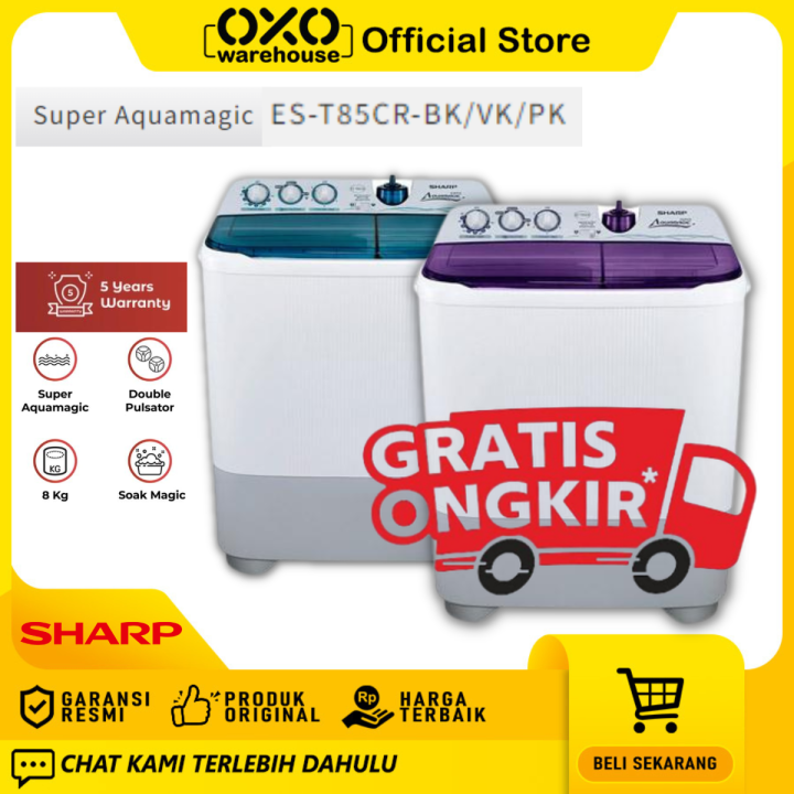 Sharp Mesin Cuci Twin Tube 8 Kg ES-T85CR Filter Air Anti Bakteri Super ...