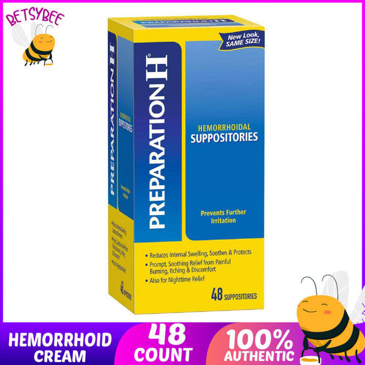 Preparation H Hemorrhoidal Suppositories Hemorrhoid Relief 48 Count ...