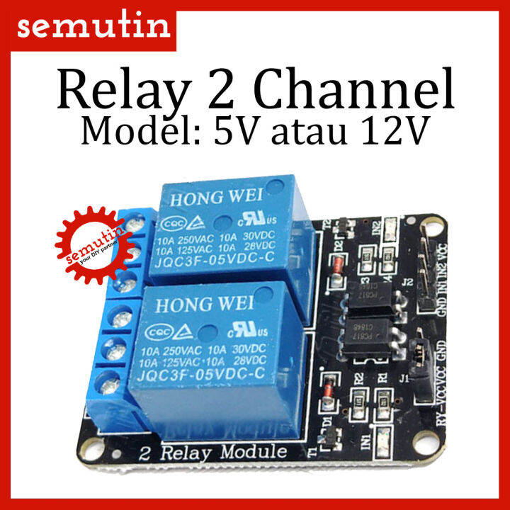 Relay 2 Channel 5V 12V / Module Arduino Optocupler Modul Expansion Board | Lazada Indonesia