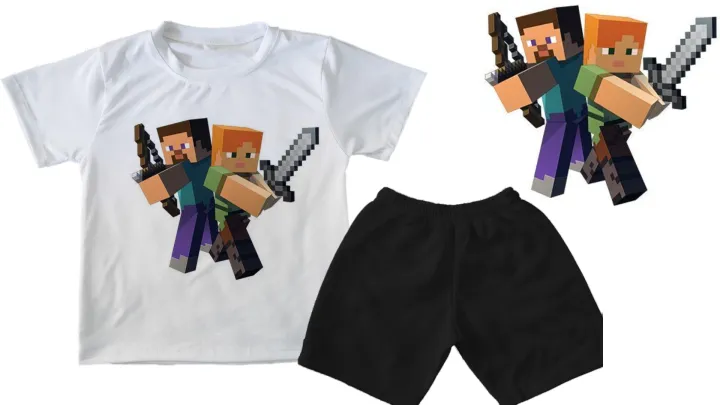 BETTERUS MINECRAFT TERNO SUBLIMATION PRINT TSHIRT AND TRACKER SHORT FOR ...
