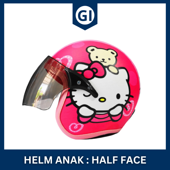 Helm Anak Standart Kaca Half Face Scoopy Original Karakter Hello Kitty ...