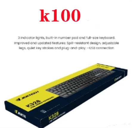 JERTECH K100 Multimedia wired Keyboard Office Keyboard computer ...