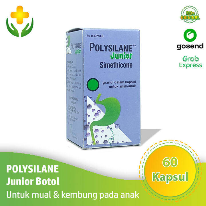 Polysilane Junior 1 Botol 60 Kapsul Obat Kembung Anak Mual Anak ...