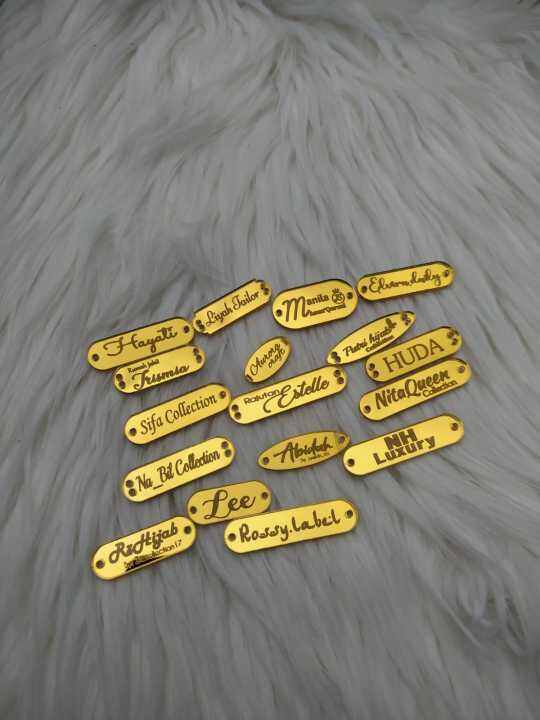 Label Hijab Acrylic / Label Akrilik / Label Brand Akrilik per 30pcs ...